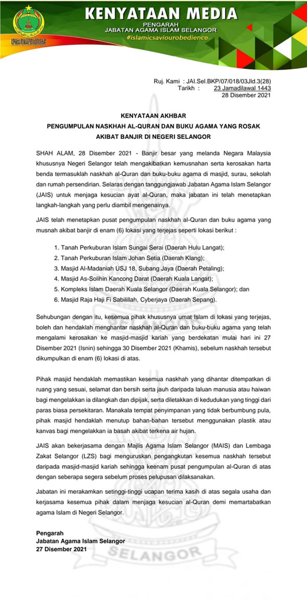 Pengumpulan Naskah Al Quran Buku Agama Yang Rosak Majlis Bandaraya